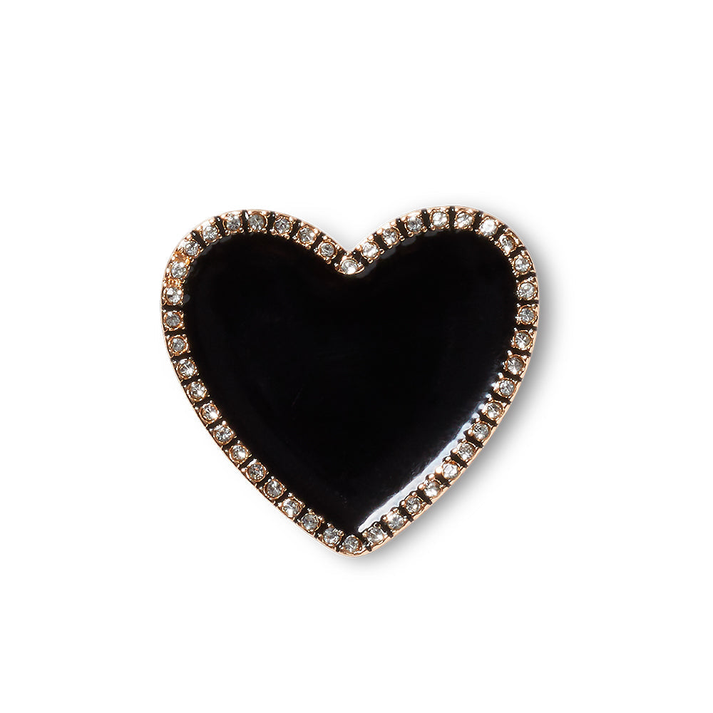Jibbitz™ Charm Black Heart With Gold Outline – Crocs Philippines